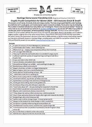 Thanks for buying the 2025 Cryptic Quiz Sheet – Hastings Sierra Leone ...
